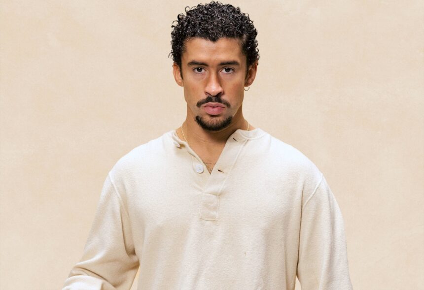 Bad Bunny gives a preview of the show at the Super Bowl